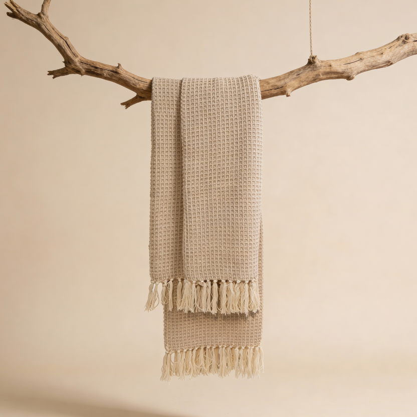 Sand Drift Waffle Throw – Kynara
